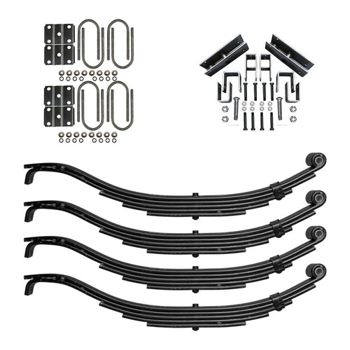 7K Trailer Slipper Spring Suspension & Tandem Axle Hanger Kit for 3 ...