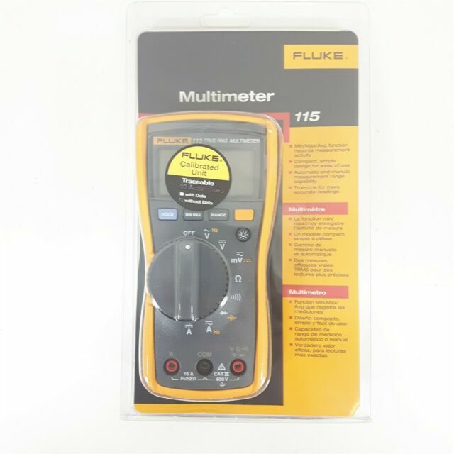 Fluke 115 Compact True-RMS Field Technicians Digital Multimeter for ...