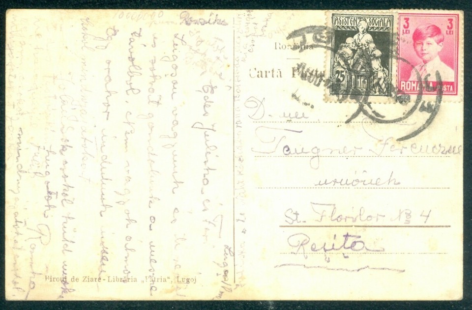 1928 LUGOJ/LUGOS,Church Street/Str.Bisericii,Royal Caffe,Reformed P ...