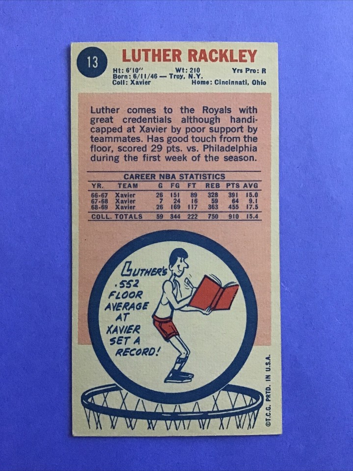 1969-70 Topps #13 LUTHER RACKLEY ROOKIE, EX-NM | eBay