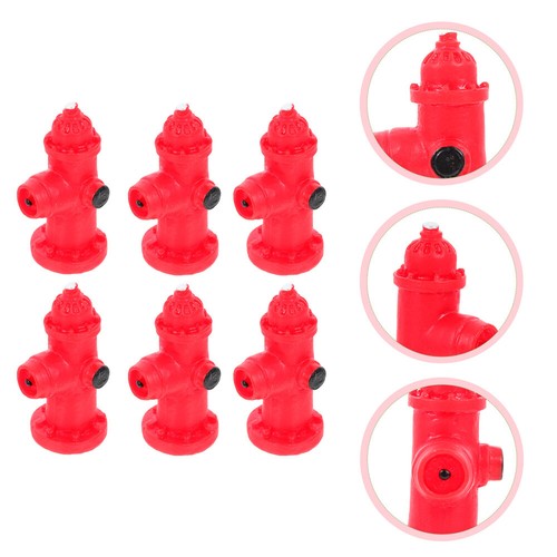 6 Pcs Red Resin Fire Hydrant Child Light House Decorations for ...
