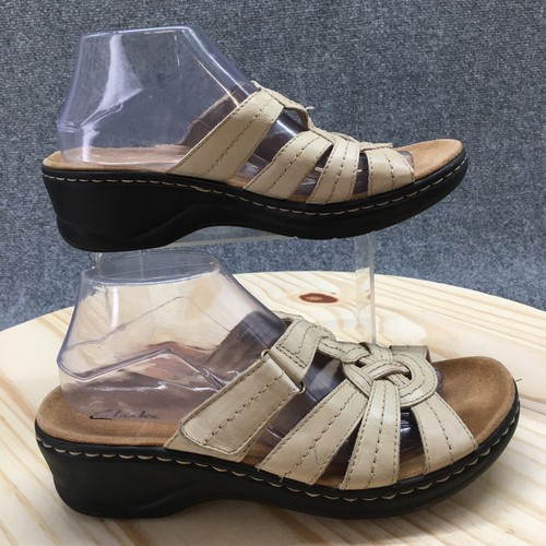 Clarks Sandal Womens 9W Brown Lexi Dill Bone Dune Open Toe Slip On ...