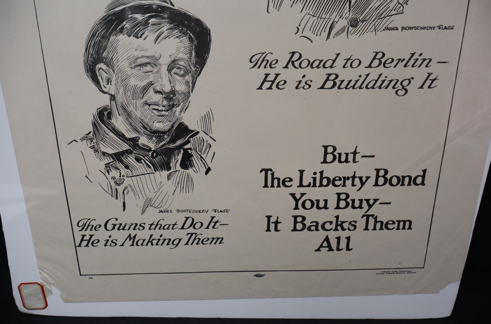 WWI US Homefront Liberty Bonds "Keeping Road to France & Berlin" Poster ...