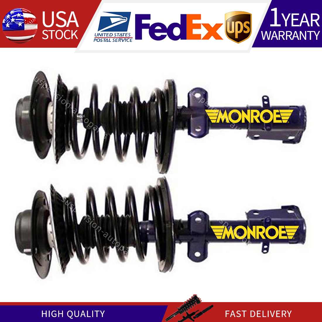 Front Monroe Shocks Struts Coil Spring Strut Fits Dodge Grand Caravan 3 ...