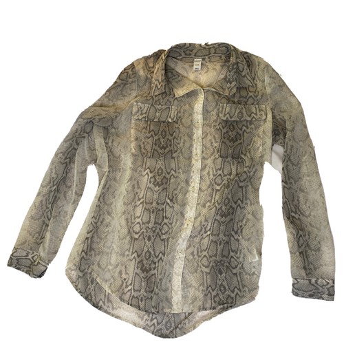 Old Navy Snake Print Sheer Button Down Shirt Blouse Top Size M Medium ...