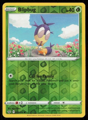 Blipbug #017/202 Reverse Holo 2020 Pokemon Sword & Shield LP | eBay