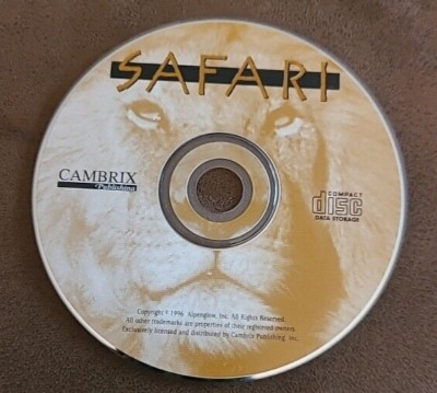 Cambrix Publishing Safari PC Game - 1996 Alpenglow Inc Windows PC disc ...