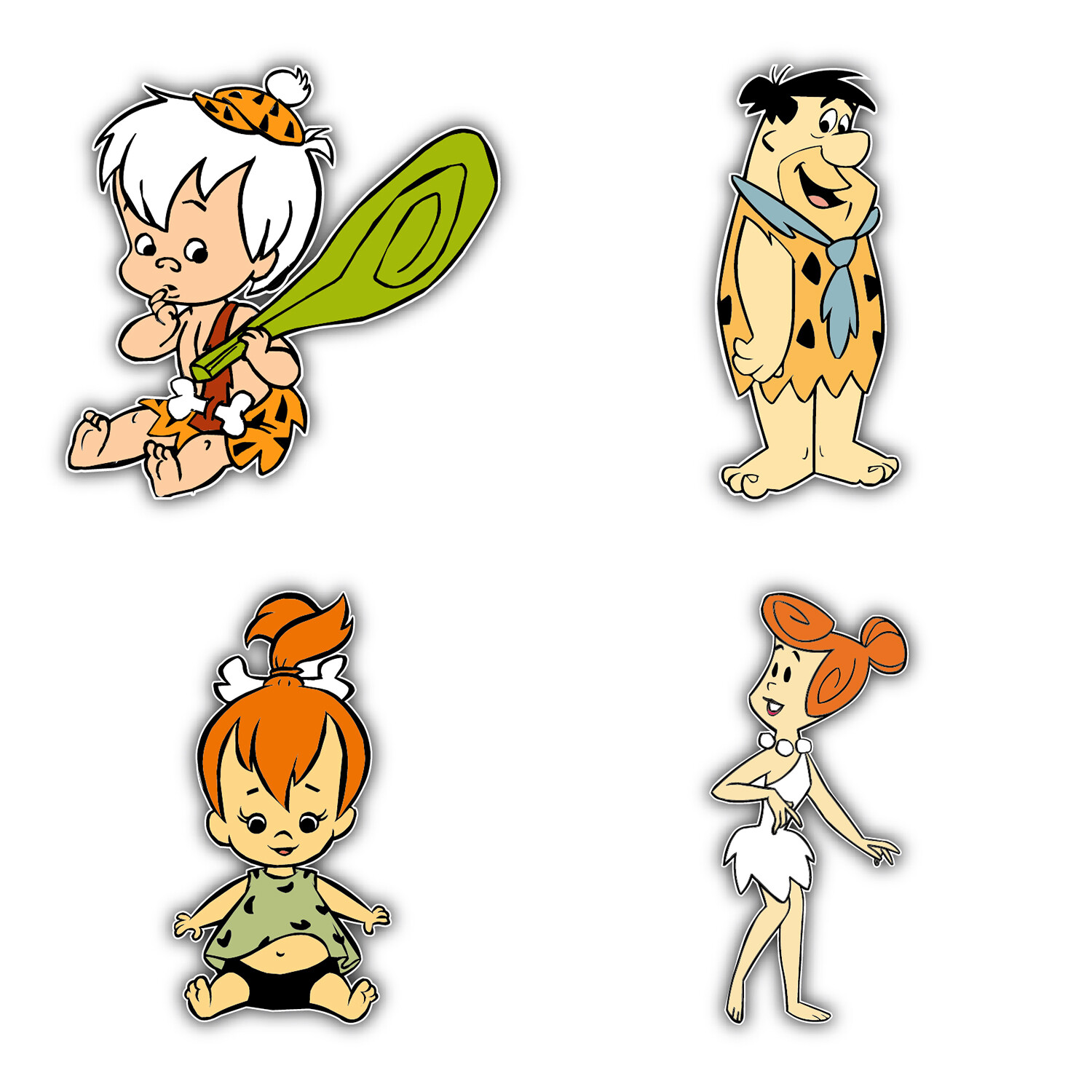 The Flintstones Cartoon Set Of 4 Vinyl Sticker Decal - 5'' longer side ...