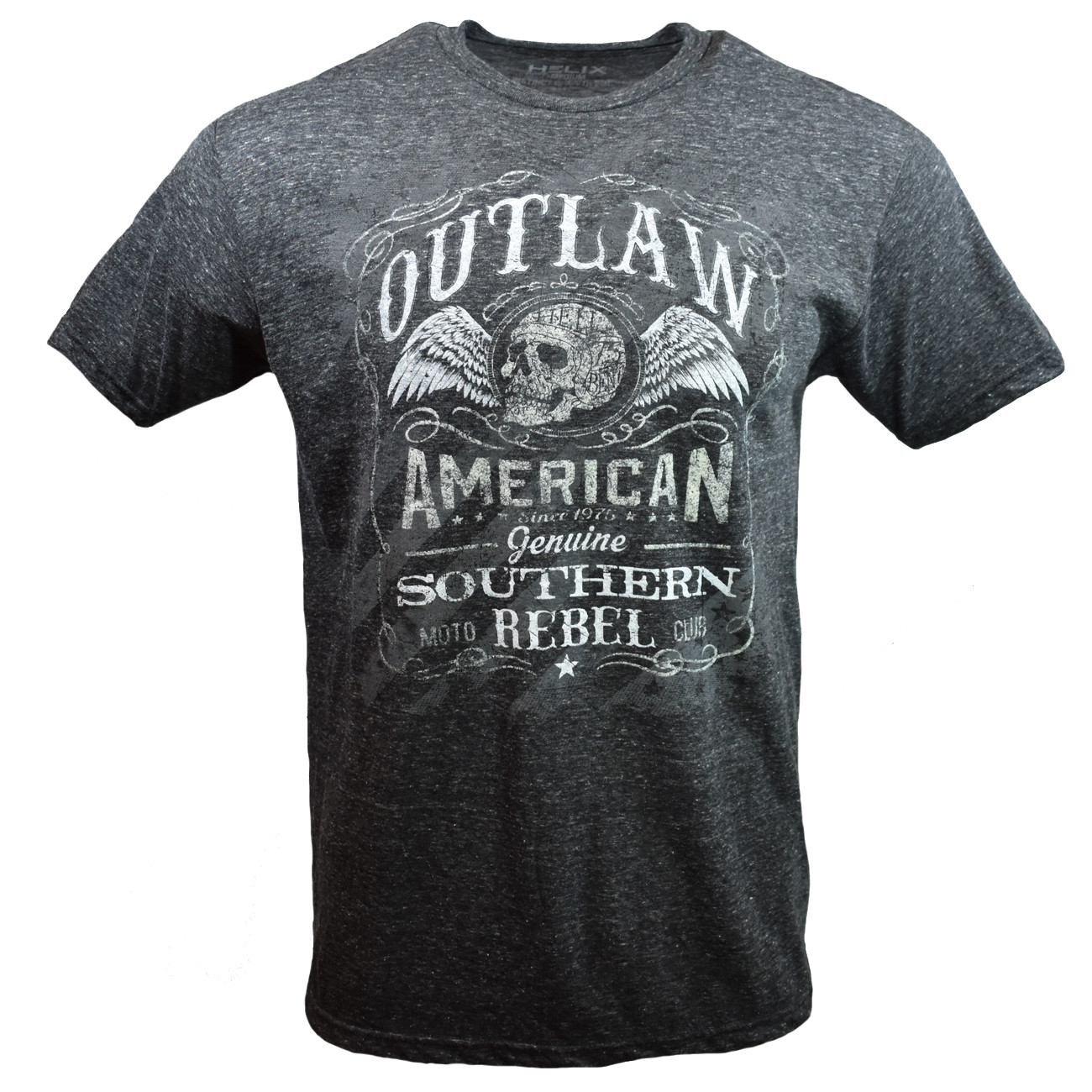 Outlaw Southern Rebel Men's T-shirt- American Moto Club - Skull-Wings ...