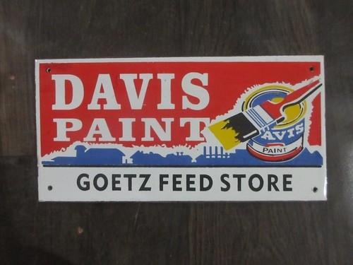 Porcelain Davis Paint Enamel Metal Sign Plate Size 10" x 5" Inches | eBay