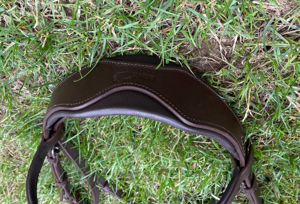 Anatomical Working Hunter Bridle 2'' Wide Noseband Padded Leather Brown ...