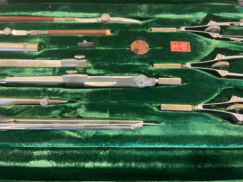 K+E Paragon Drafting Compass Set Keuffel & Esser Pre-war GERMANY Very ...