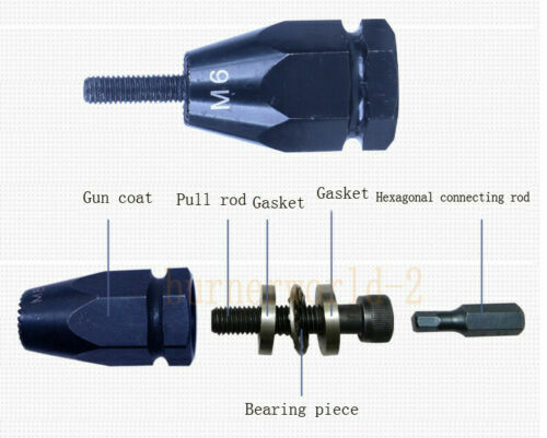 1000rpm M4/M5/M6 Pneumatic Riveters Pull Setter Air Rivets Nut Gun Tool ...