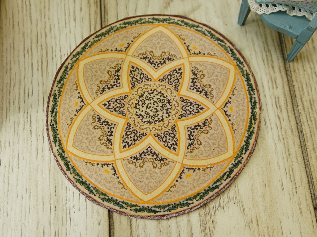 1:12 Muted Color Miniature Dollhouse Round Rug | eBay