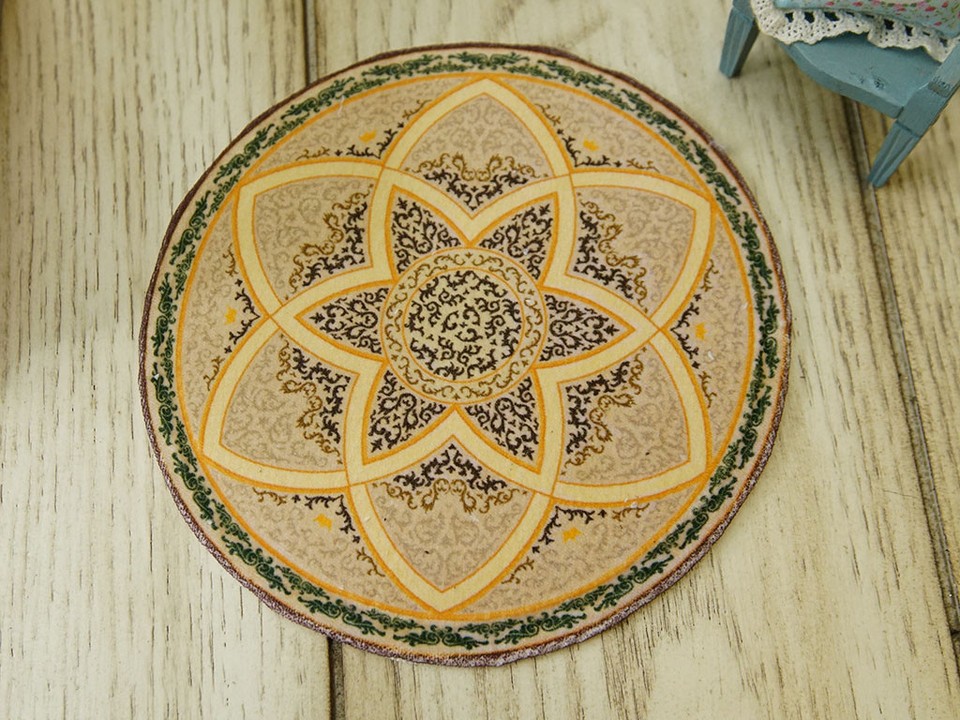 1:12 Muted Color Miniature Dollhouse Round Rug | eBay