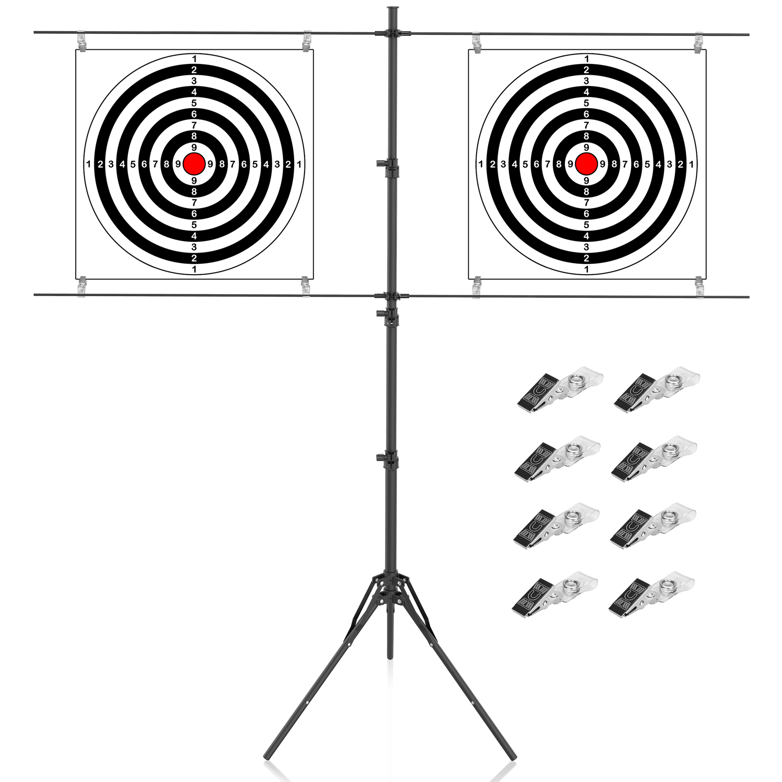 Adjustable Paper Target Stand for Shooting Outdoors with 8 Metal Clips ...