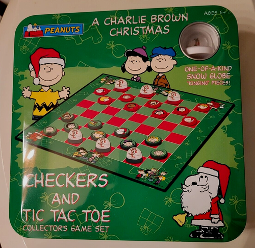 Peanuts "A CHARLIE BROWN CHRISTMAS" Checkers & Tic Tac Toe Game Set New ...