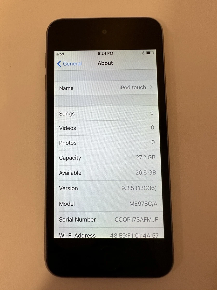 Ipod Touch 5 Space Grey