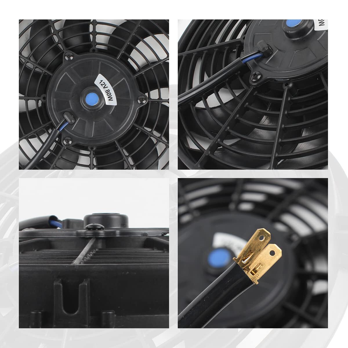 12 inch Thermo Fan 12V 80W 800 CFM Electric Cooling Fan + Mounting kit ...