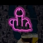 New Middle Finger Wall Neon Sign Pink Room Decor Neon USB LED Funny ...