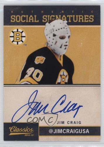 2012-13 Panini Classics Signatures Social Signatures Jim Craig #SS-JIM ...