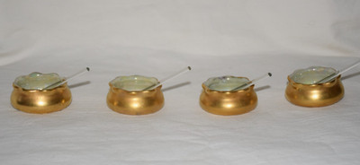 Vtg Set 4 Oepiag Epiag Royal Cecho-Slov Ceramic Open Salt Cellars ...