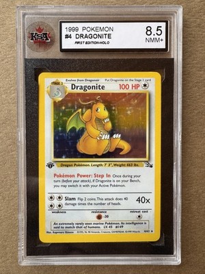 Dragonite 4/62 Fossil 1st Edition Holo Pokemon Card KSA 8.5 NMM+ | eBay