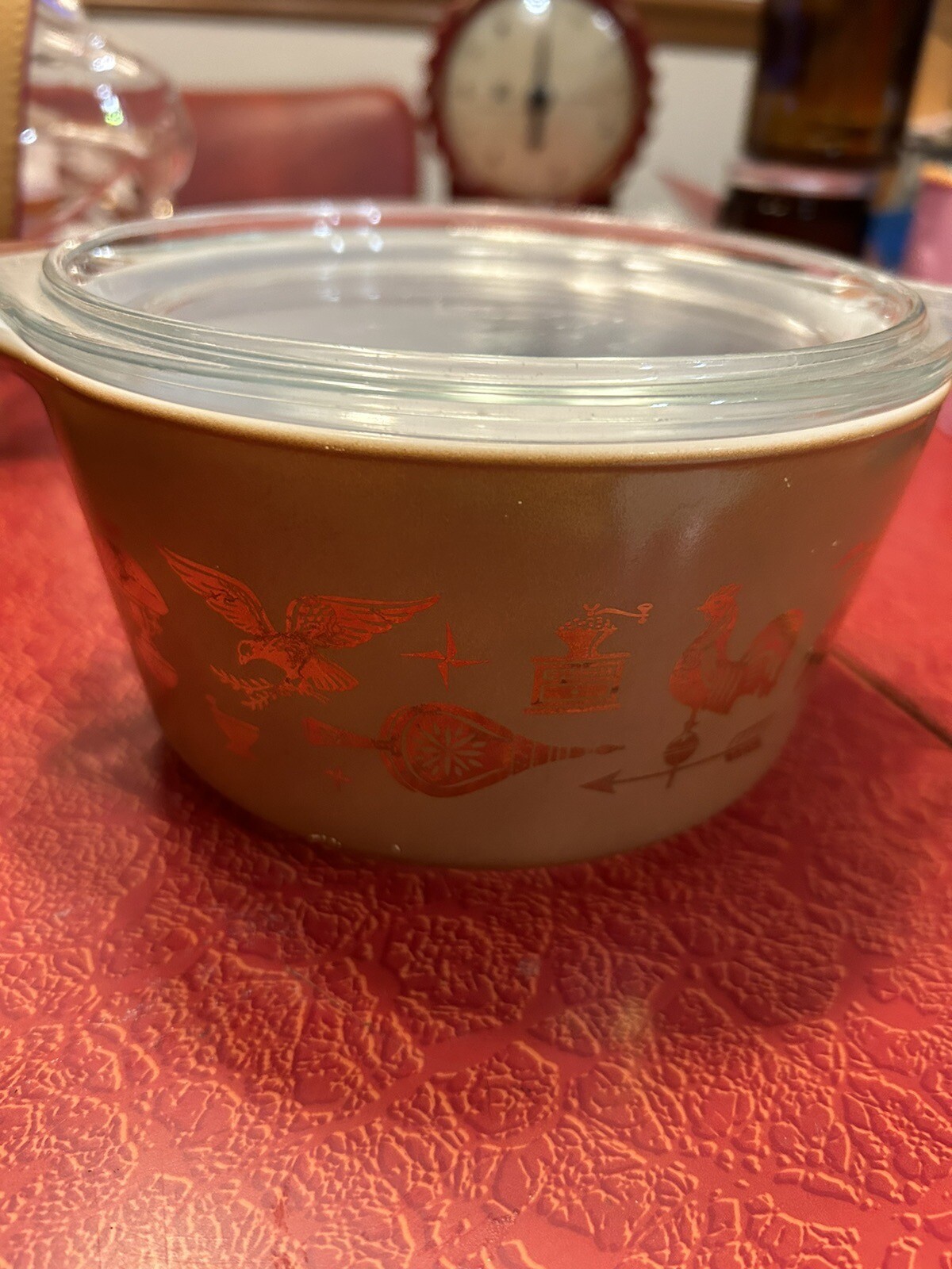 Vintage Pyrex #473 Early American Casserole Dish Brown and Gold 1 Qt 6 ...