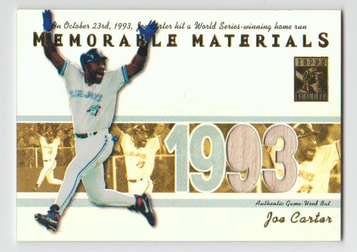 JOE CARTER 2002 Topps Tribute MEMORABLE MATERIALS GM USED BAT 1993 ...
