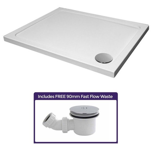1000 x 760 Shower Tray Low Profile Rectangle for Shower Enclosure ...