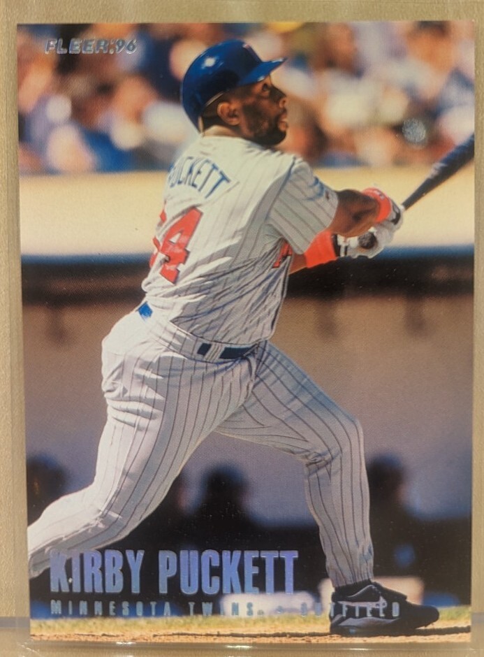1996 Fleer GLOSSY TIFFANY #172 Kirby Puckett Twins HOF RARE BLUE FOIL ...