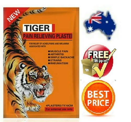Tiger Pain Balm Relief Plaster Patches - 12 Pack - 48 pcs - 7 x 10 cm ...
