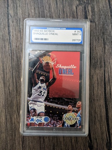 PSA 9 1992 SKYBOX ROOKIE #382 SHAQUILLE O'NEAL 9T10W 92-93 SHAQ HOF RC ...