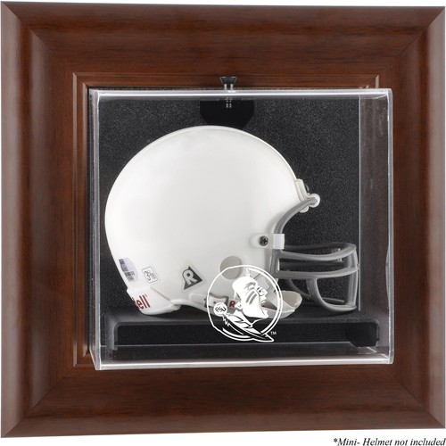 FSU Seminoles Logo Brown Framed Wall-Mountable Mini Helmet Display Case ...