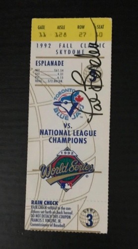 Toronto Blue Jays World Series Ticket- Signed by Pat Borders (MVP) | eBay