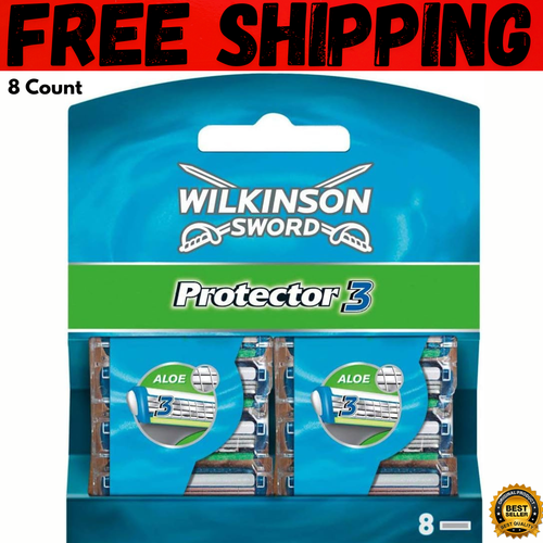 Wilkinson Sword Protector 3 Men'S Razor Blade Refills X 8 Pack Mens ...