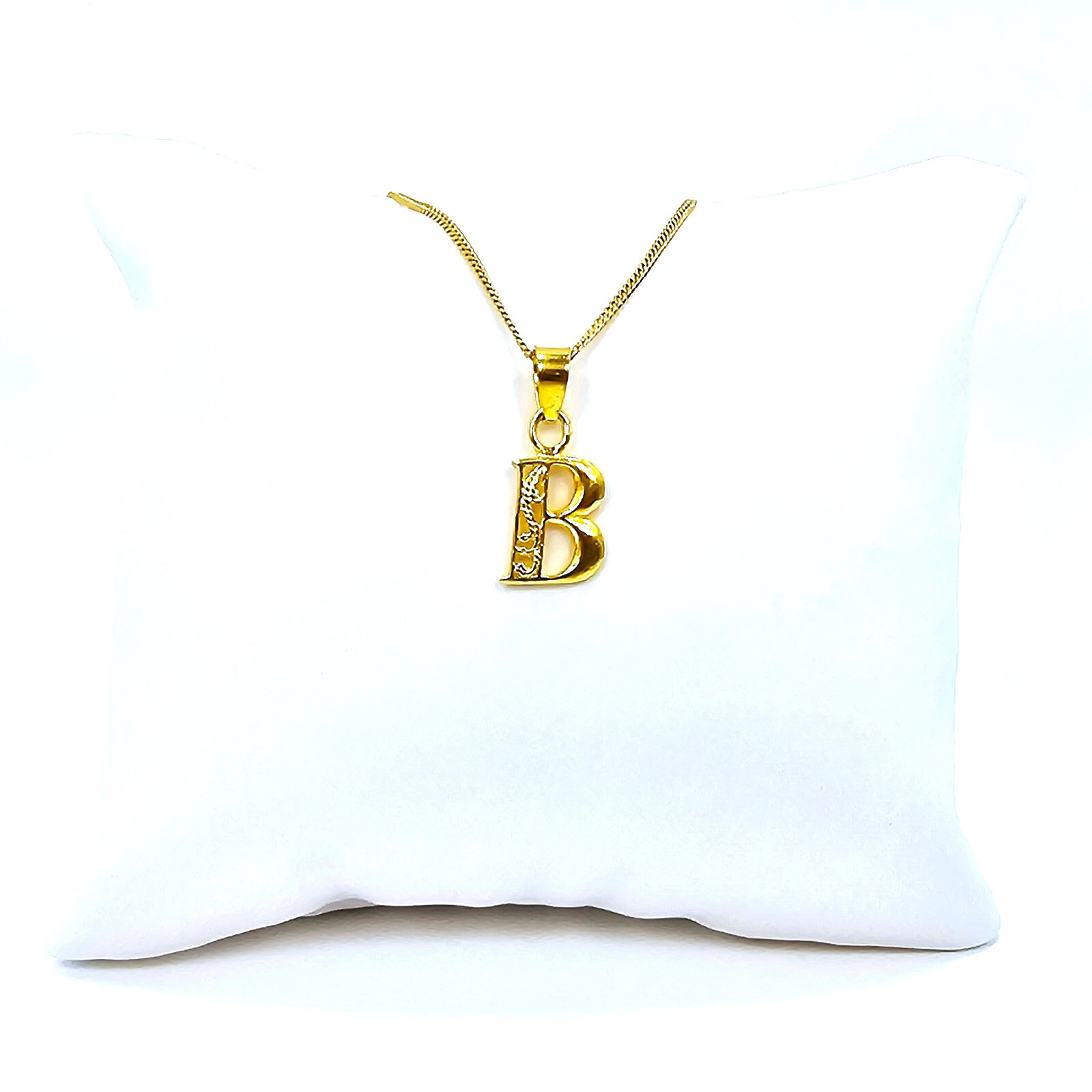 22K Solid Yellow Gold Pendant Initial Letter B Genuine Hallmark 916 ...