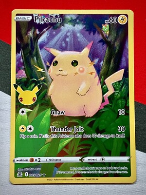 Pikachu Base Set 005/025 Pokemon Celebrations PACK FRESH | eBay