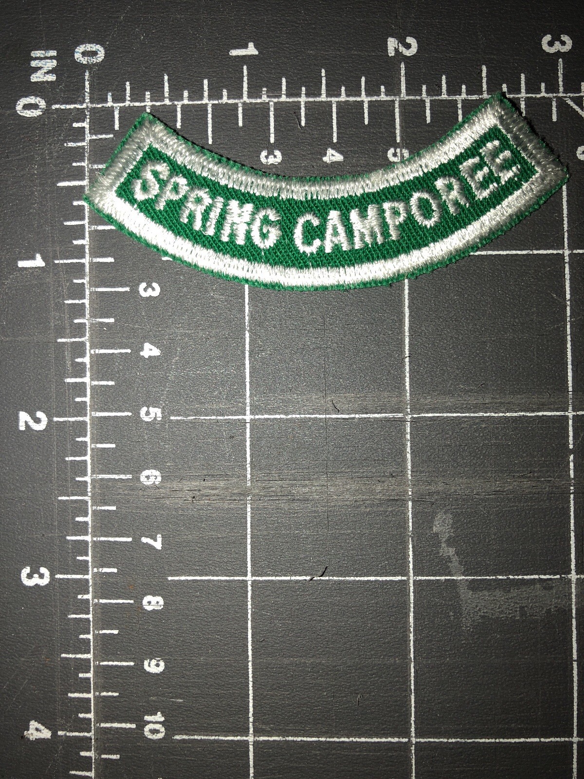 Vintage BSA Boy Scouts of America Spring Camporee Curved Patch White ...