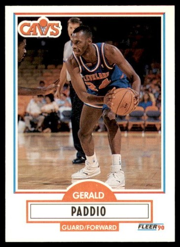 1990-91 FLEER BASKETBALL CARD CLEVELAND CAVALIERS #U-18 GERALD PADDIO ...