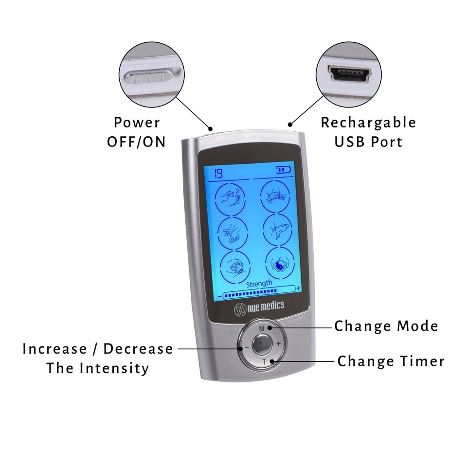 Tens Unit Muscle Stimulator Full Body Electro Therapy Device Machine 24 ...