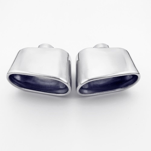2.13" Inlet Rolled Edge Slant Cut Rectangle Outlet Exhaust Tips ...
