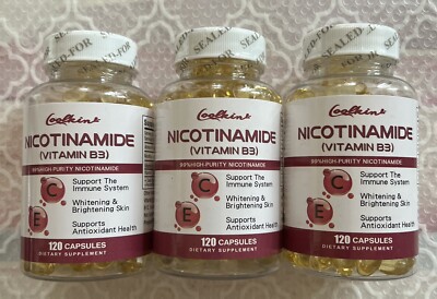 Coolkin Nicotinamide Vitamin B3 Immune System Whitening Skin 120 Caps ...
