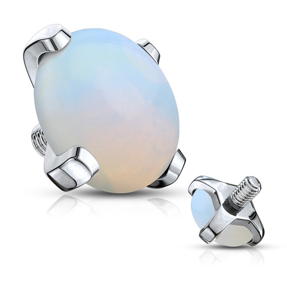 Precious Stone Dermal Anchor Top Internally Screw Rings Studs Piercings ...