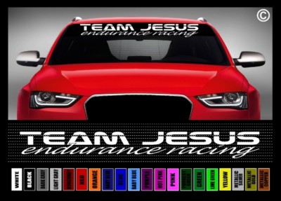 40" Team Jesus Endurance Racing Christian Car Decal Sticker Windshield ...