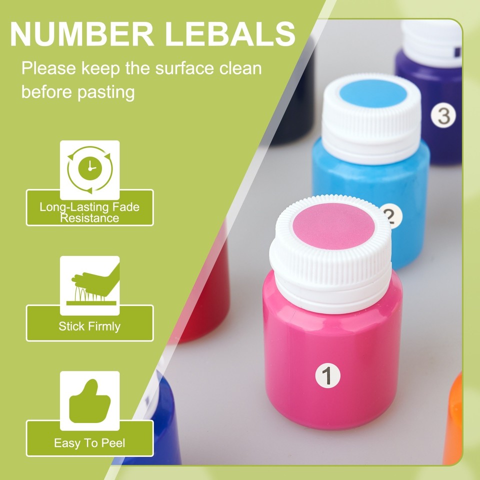 15 Sheets/1980Pcs Number 12 Stickers Self-Adhesive 0.5 Inch Small Round ...