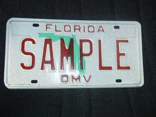 Florida license plate SAMPLE mid 1990 green map redletters mint | eBay