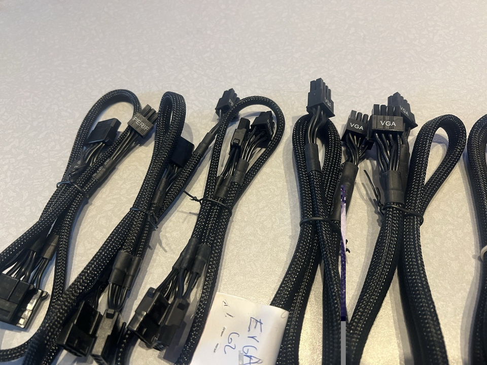 EVGA G2 Modular PSU Cable Lot — PCI-E 6+2pin VGA, SATA, Molex ...