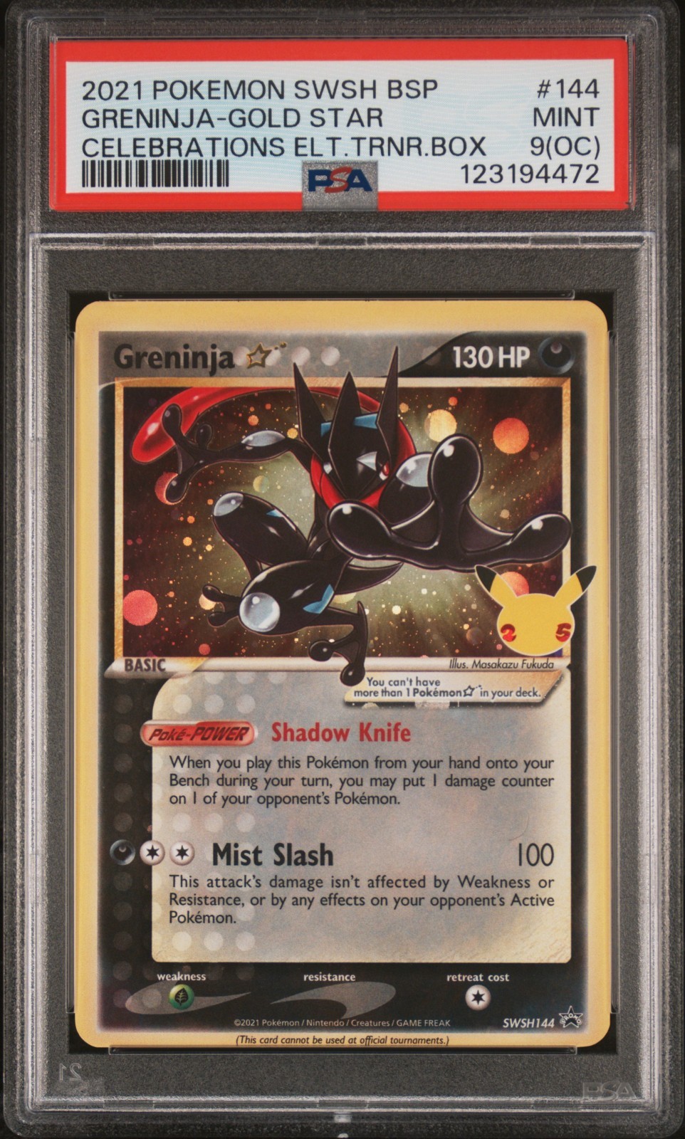 2021 POKEMON BLACK STAR #144 GRENINJA-GOLD STAR CELEBRATIONS PSA 9 Off ...