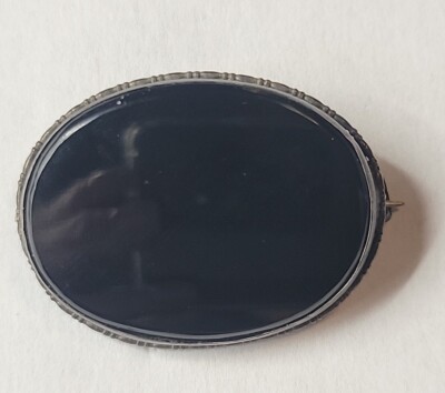Vintage German Brooch Black Onyx Oval Signed Germany Sterling 1.25" | eBay